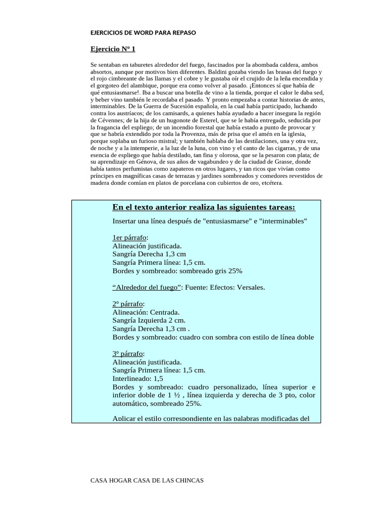 Ejercicios Word | PDF