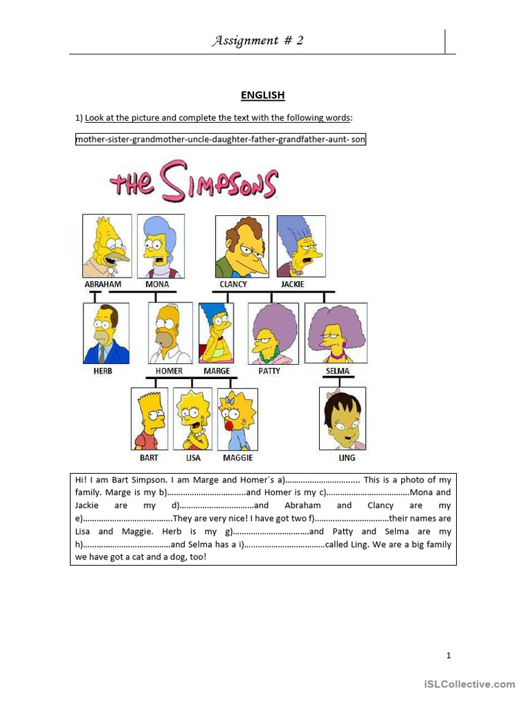 FAMILY ACTIVITY With The SIMPSONS | PDF | Language Arts & Discipline