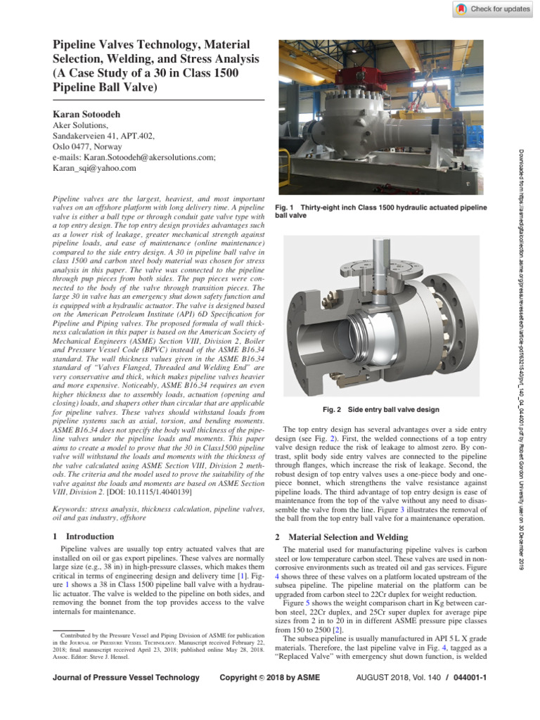 Pipeline Valves Technology | PDF