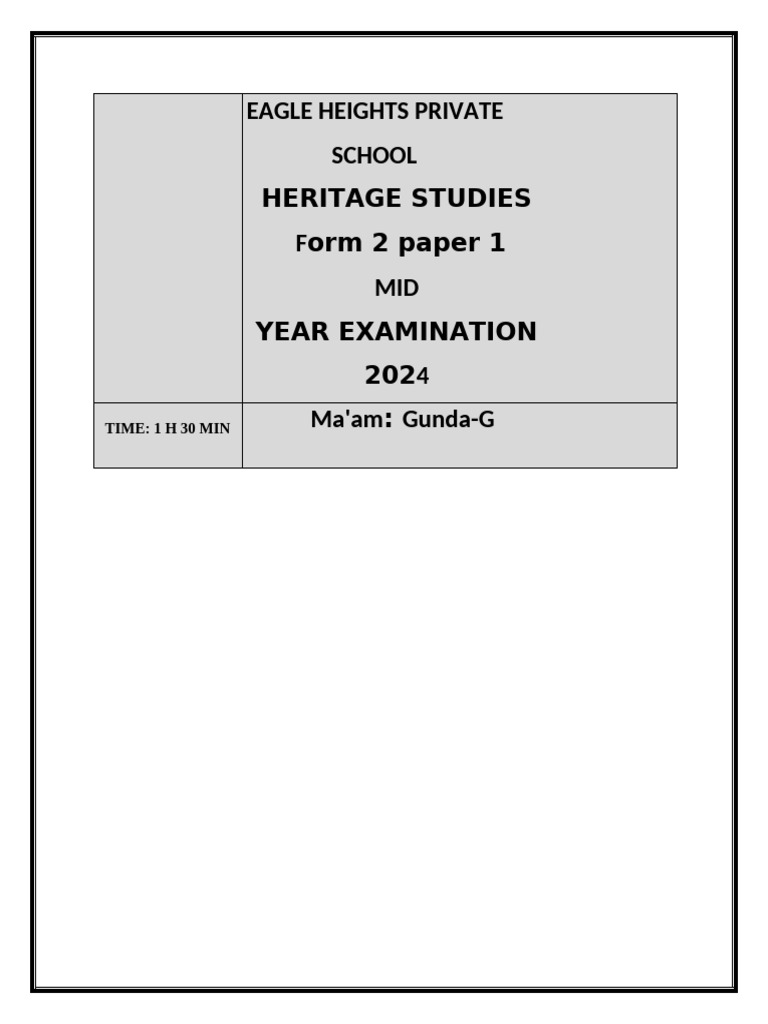form 2 Heri p1 - | PDF