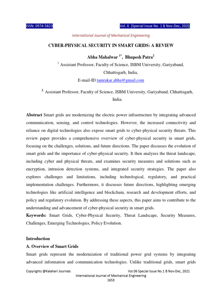 CSE - Cyber-Physical Security in Smart Grids A Review | PDF