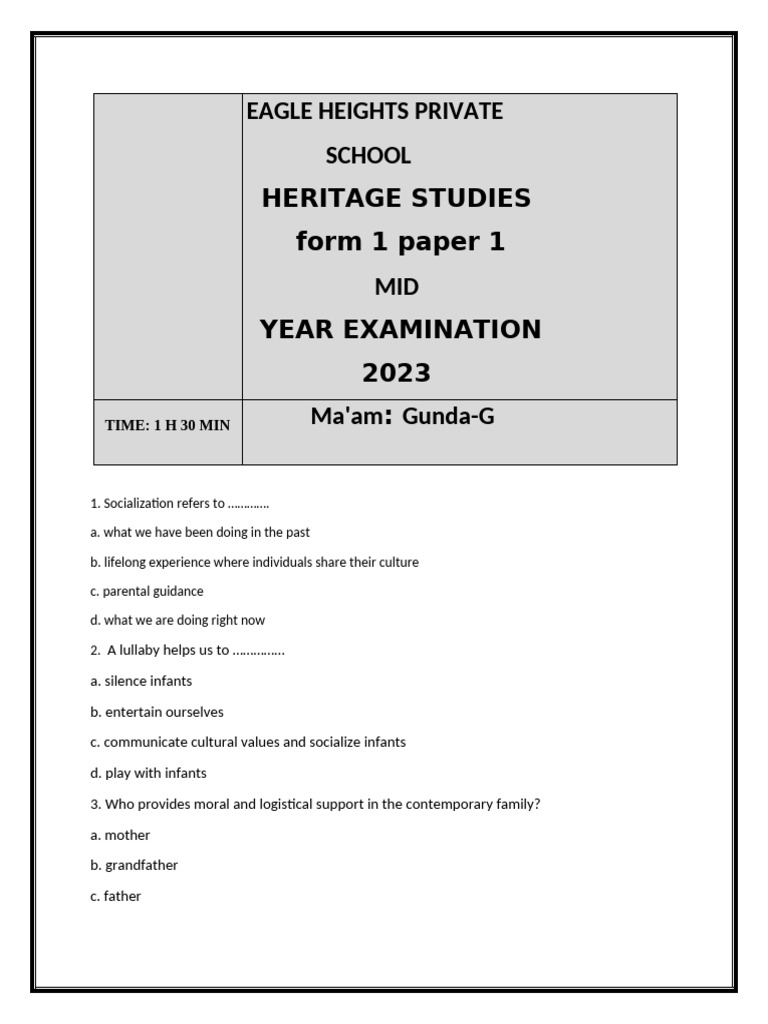 Form 1 Heri p1 | PDF