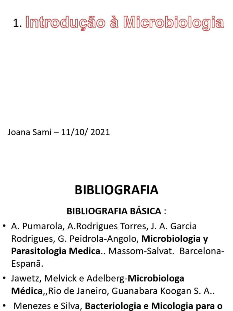 Aula de Microbiologia | PDF | Microbiologia | Microrganismo