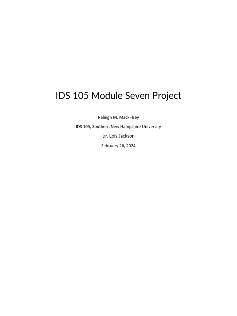 IDS Module 7 Project | PDF