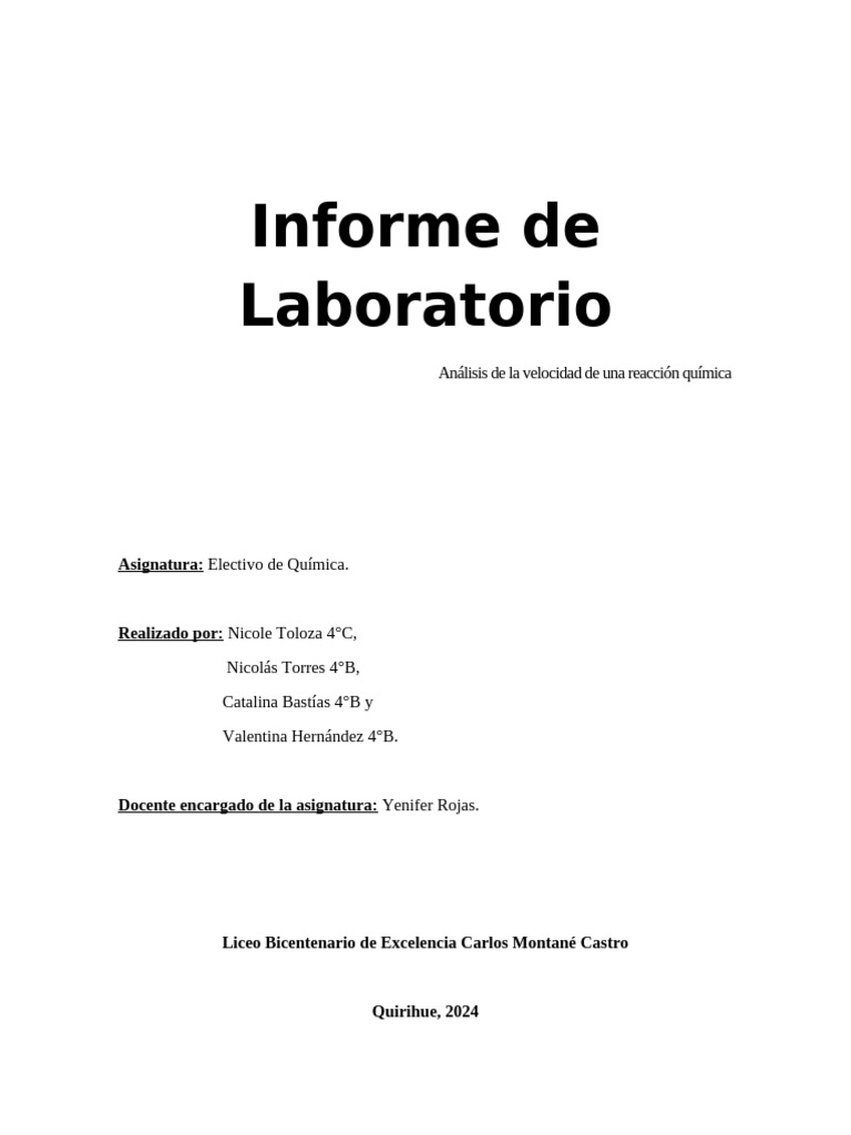 Informe de Laboratorio | PDF