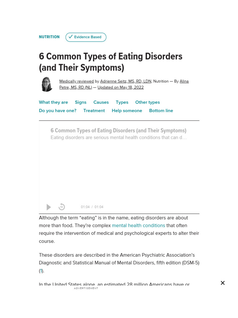 Causes and Risk Factors For Eating Disorders | PDF | Anorexia Nervosa ...