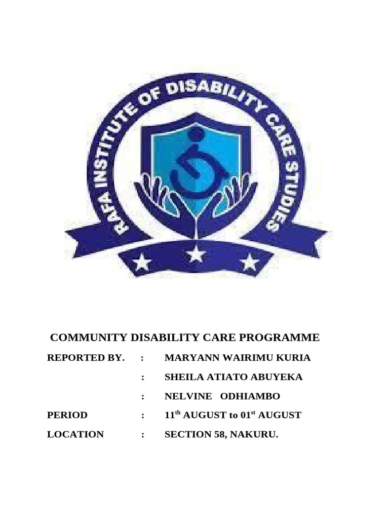Community Disability Care Programme-1 | PDF