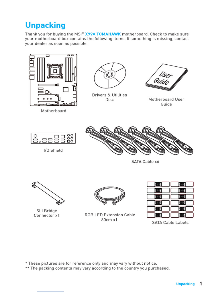 Manual MSi X99A TOMAHAWK | PDF