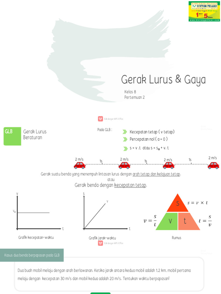 Bab 1b Gerak Lurus | PDF