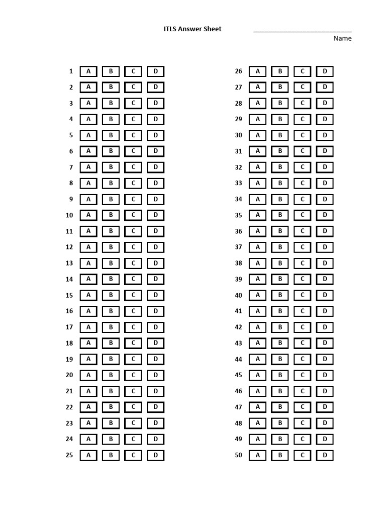 ITLS Answer Sheet | PDF
