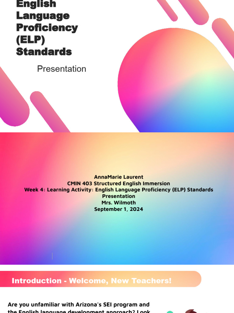 Week 4 - Learning Activity - English Language Proficiency (ELP ...