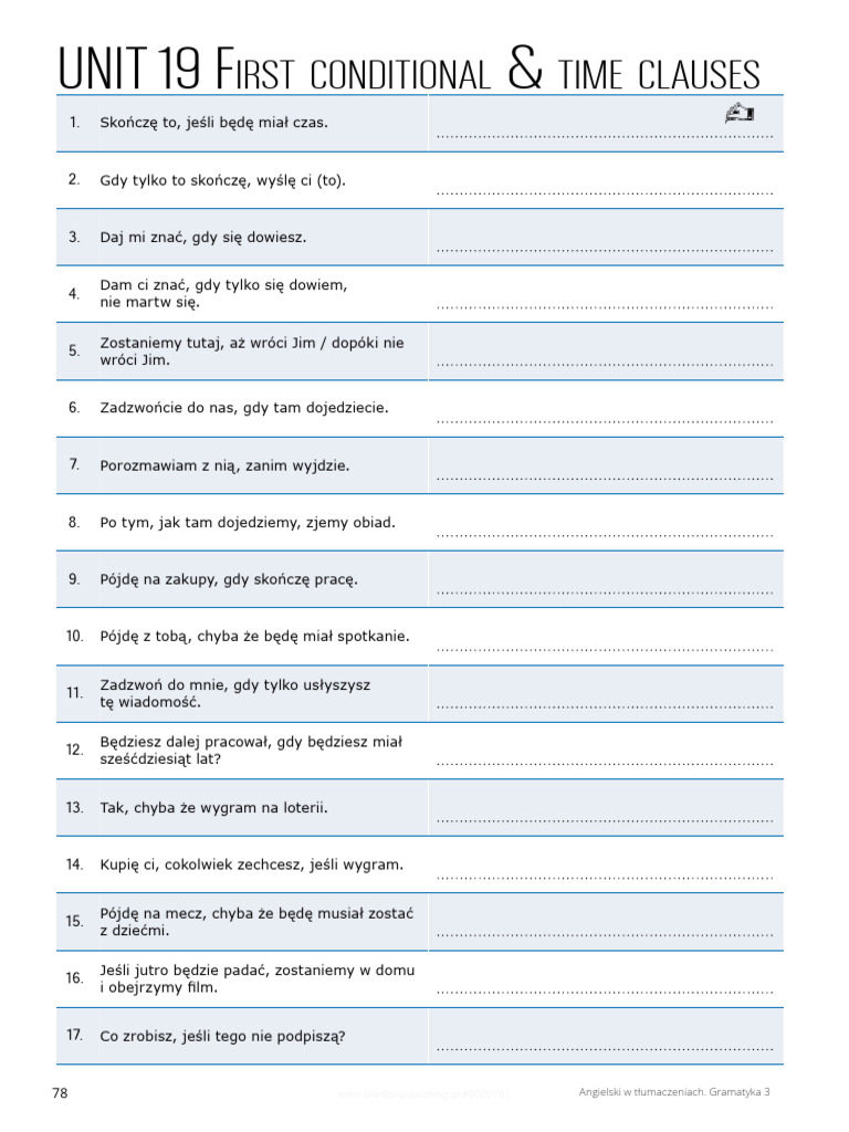 19 First Conditional Time Clauses | PDF