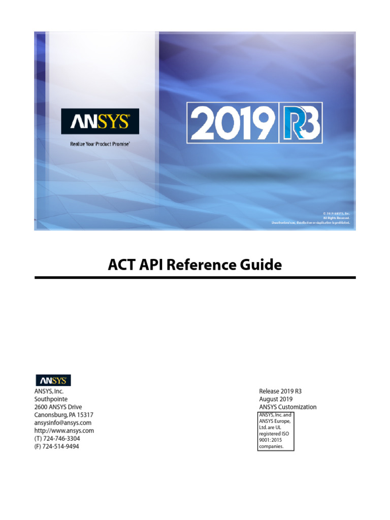 Ansys Act API Reference Guide | PDF