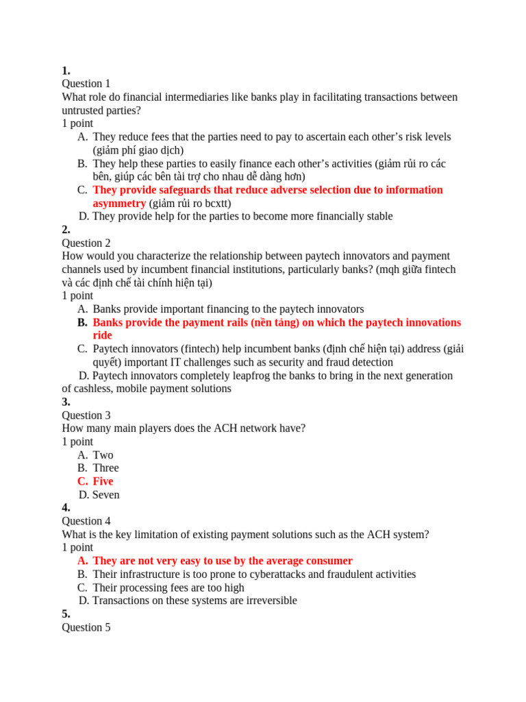 Quiz Fintech | PDF | Credit Card | Finance & Money Management