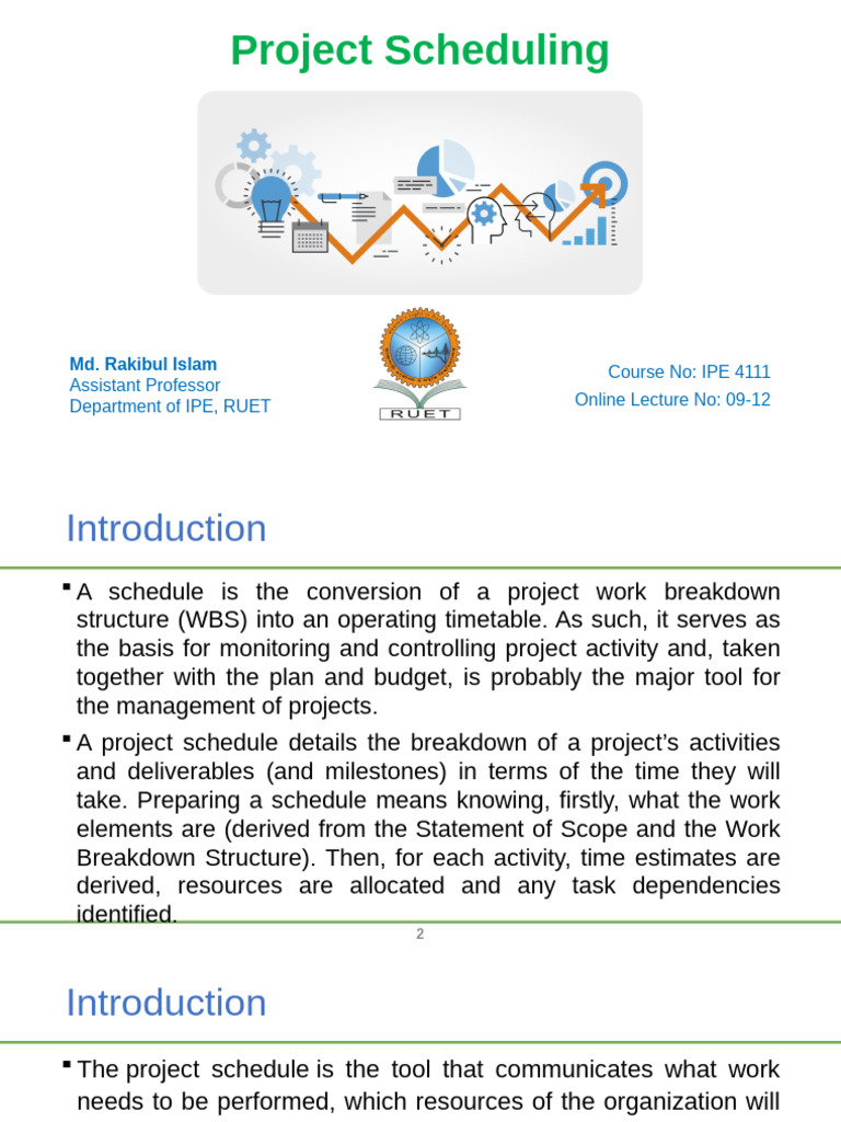 09-12_IPE 4111_ Project Scheduling, Control & Monitor | PDF