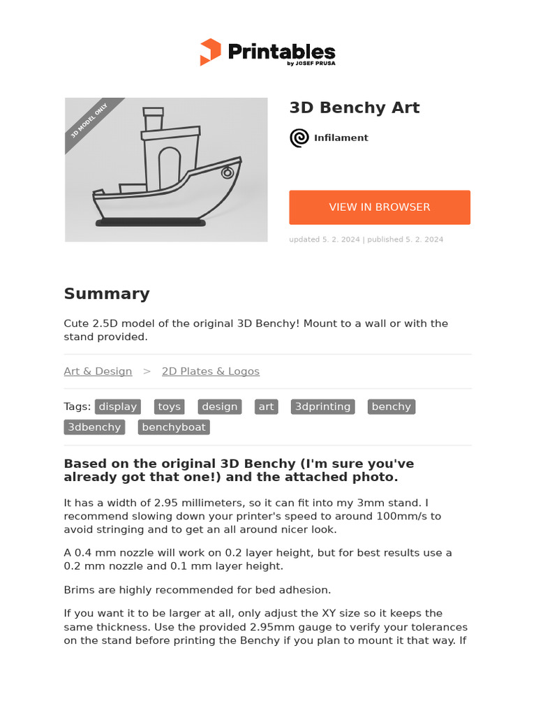 3d Benchy Art | PDF