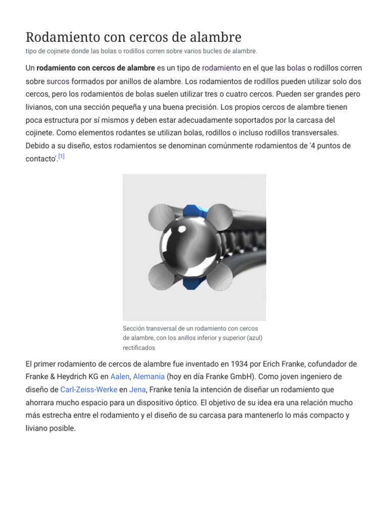 Rodamiento Con Cercos de Alambre | PDF