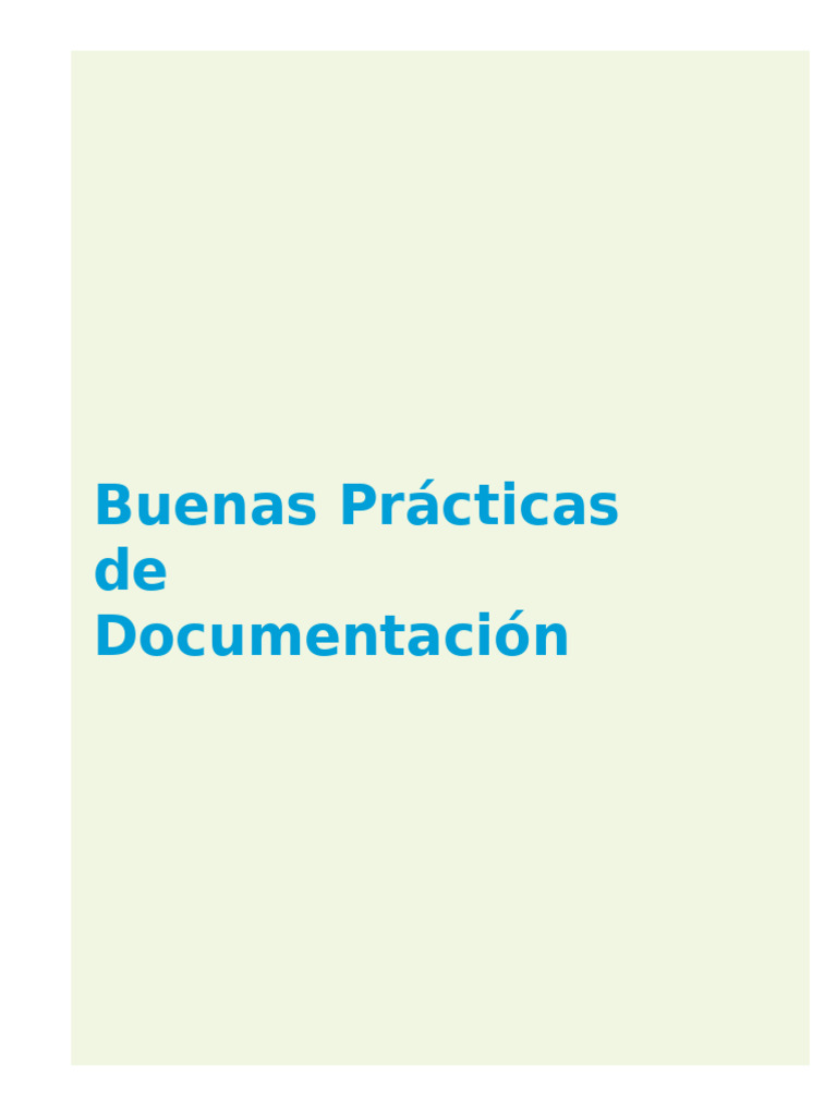 PNO - Buenas Practicas de Documentacion | PDF