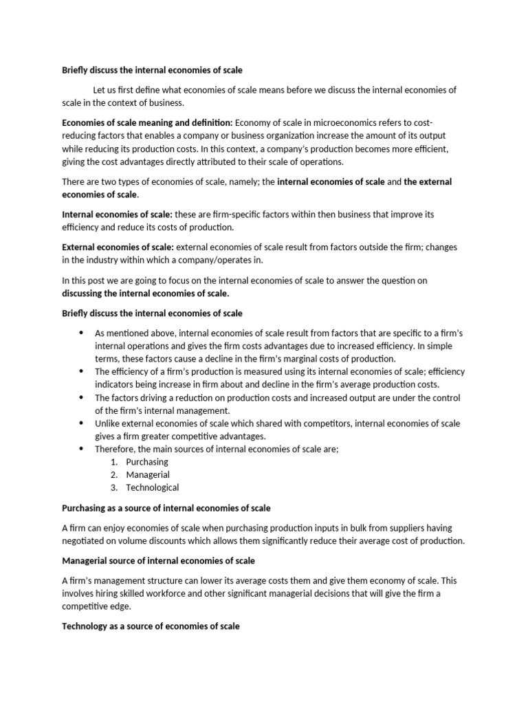 Internal economies of scale | PDF Internal economies of scale | PDF