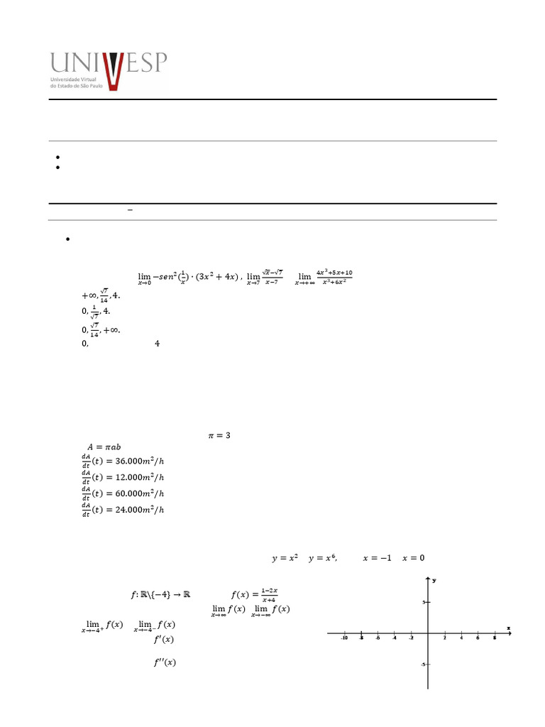 EngComp e Prod - 2018-2 - Calculo I - MCA501 - P3 - GABARITO | PDF
