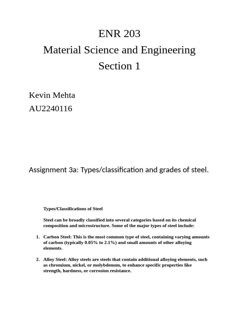 Assignment 3 | PDF | Steel | Stainless Steel