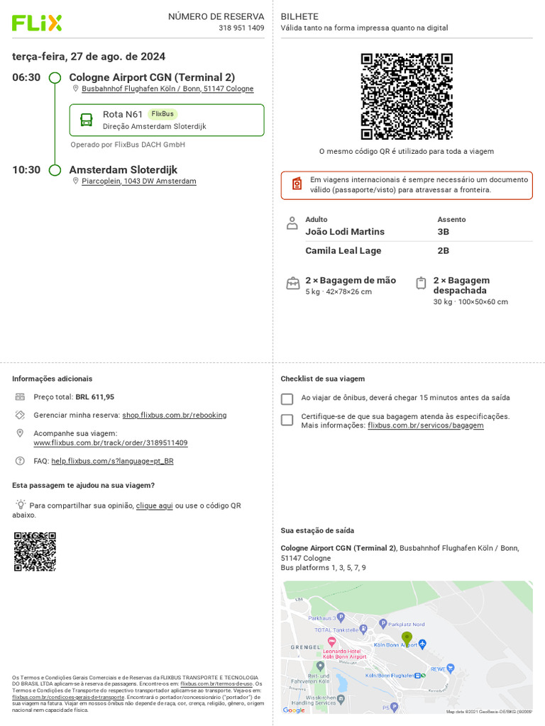 Ticket Cologne Amsterdam 3189511409 | PDF