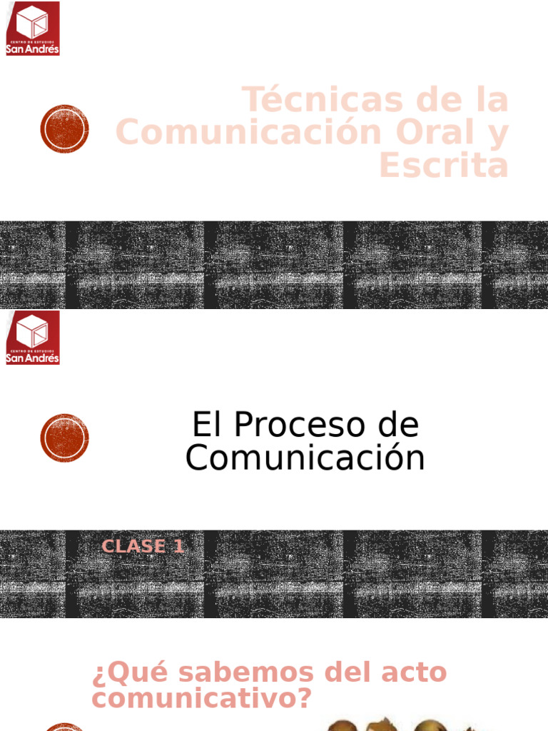 Técnicas de La Comunicación Oral y Escrita CLASE 1 | PDF