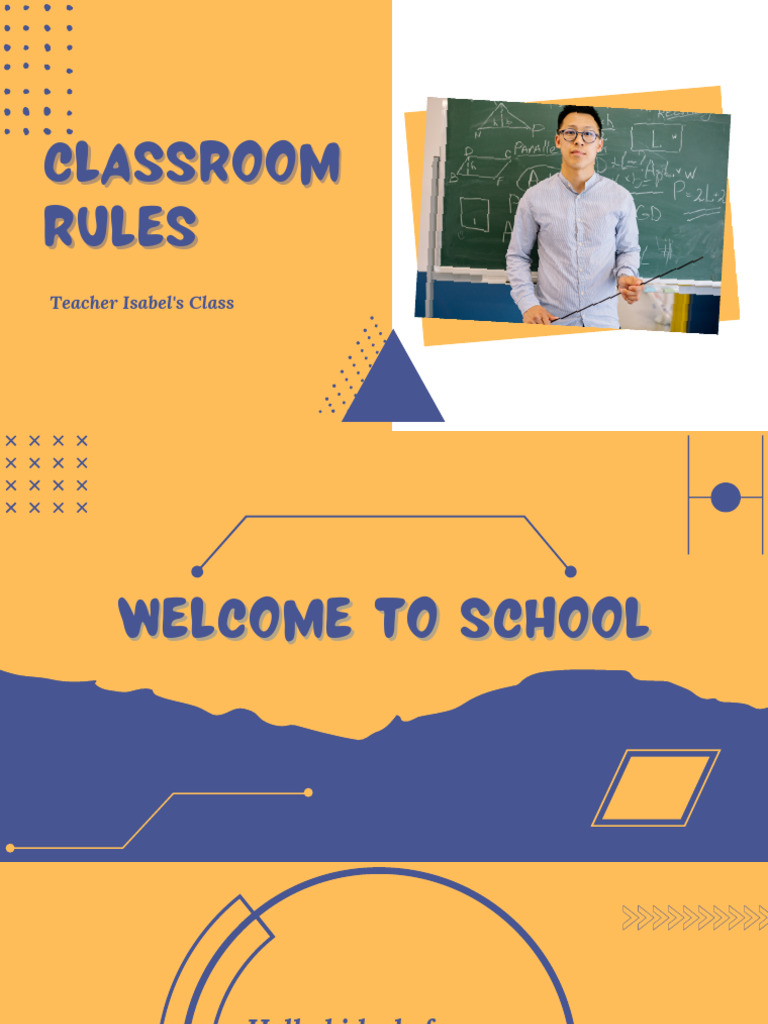 Blue and Yellow Classroom Rules Presentation | PDF