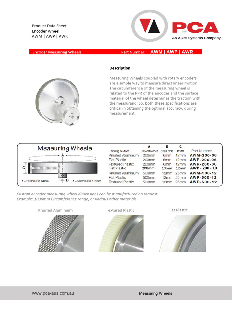 pca-encoder_wheel_data_sheet | PDF