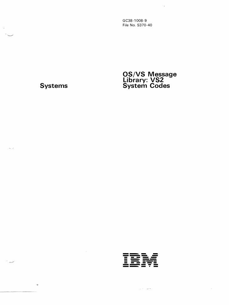 Os Vs Message Library Vs2 System Codes Pdf Operating System Subroutine