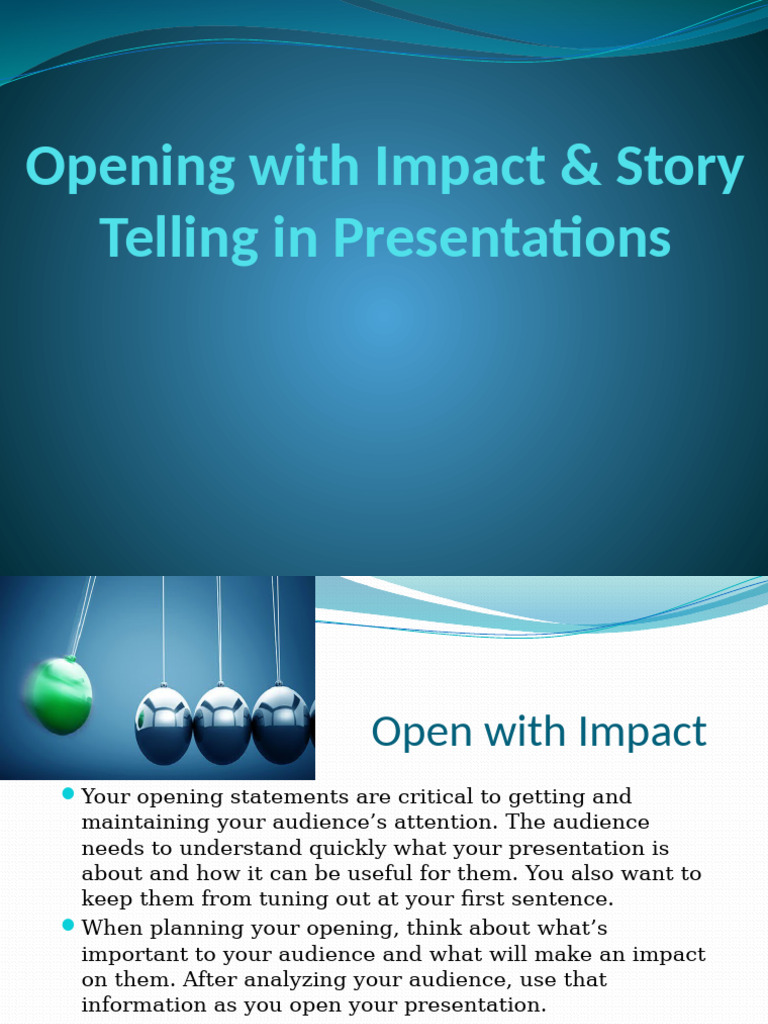 Week 7 - Open With Impact & Storytelling | PDF