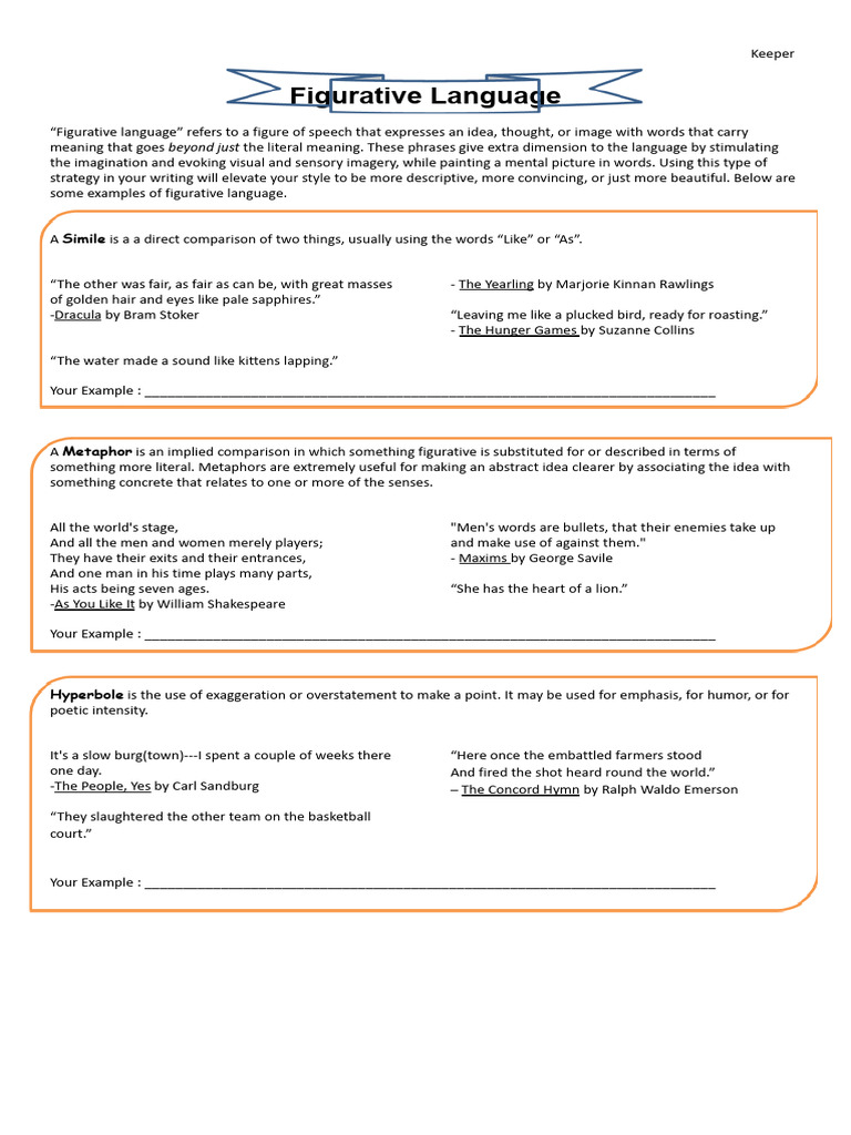 Figurative Language | PDF | Metaphor | Irony
