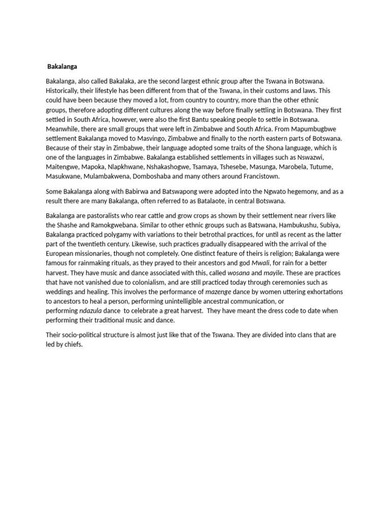 Bakalanga | PDF
