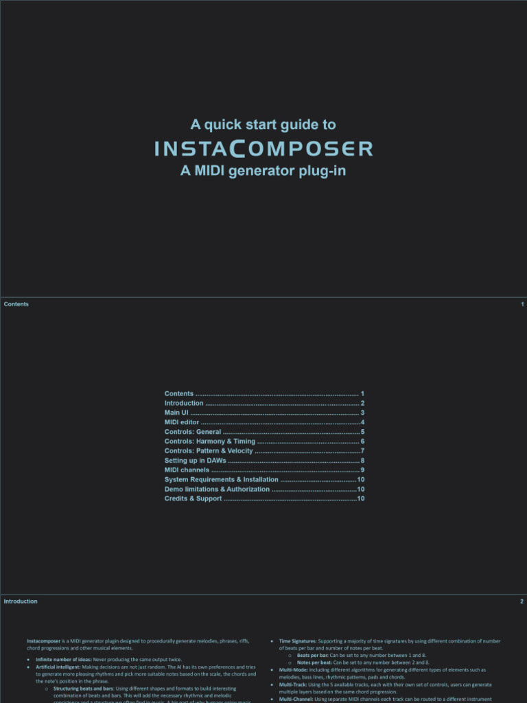 InstaComposer - Quickstart Guide | PDF