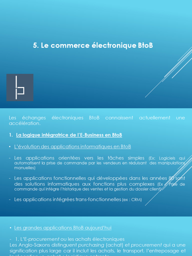 5 Commerce Electronique BtoB | PDF | Business