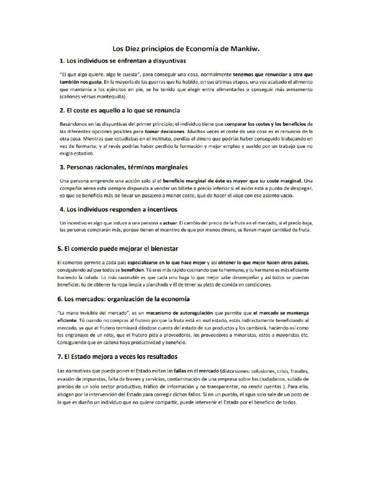 MANKIW 10 PRINCIPIOS | PDF