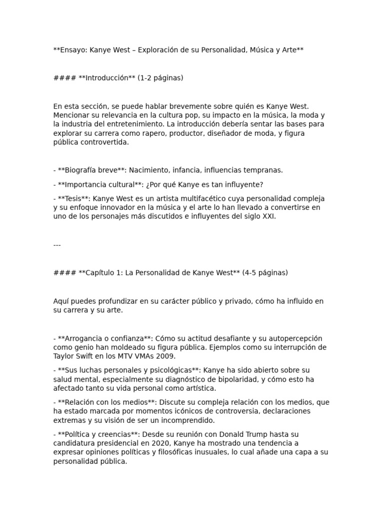Ensayo de kanye west | PDF