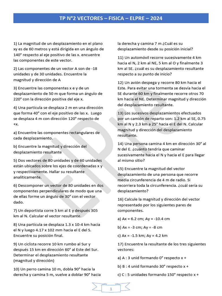 TP N°2 FISICA VECTORES 2024 | PDF
