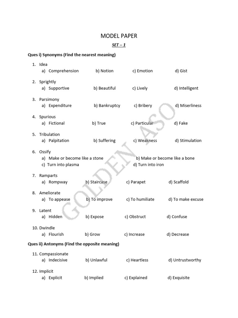 30 Set Vocab | PDF