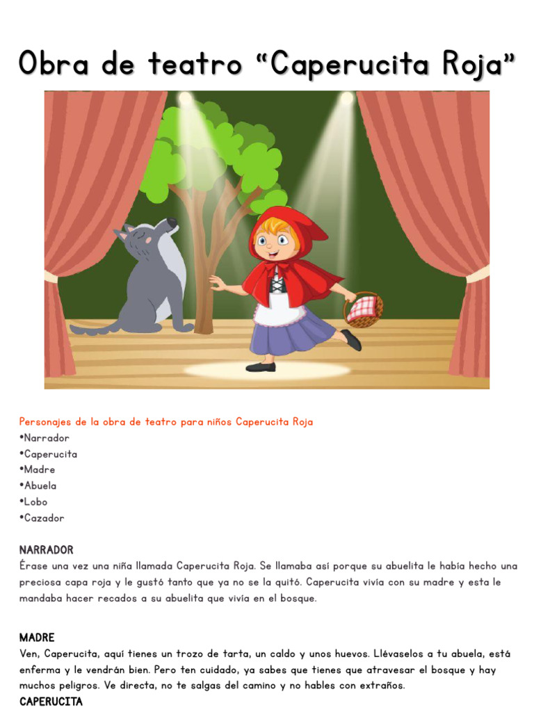 OBRA DE TEATRO CAPERUCITA ROJA | PDF