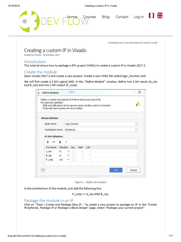 Creating a custom IP in Vivado | PDF