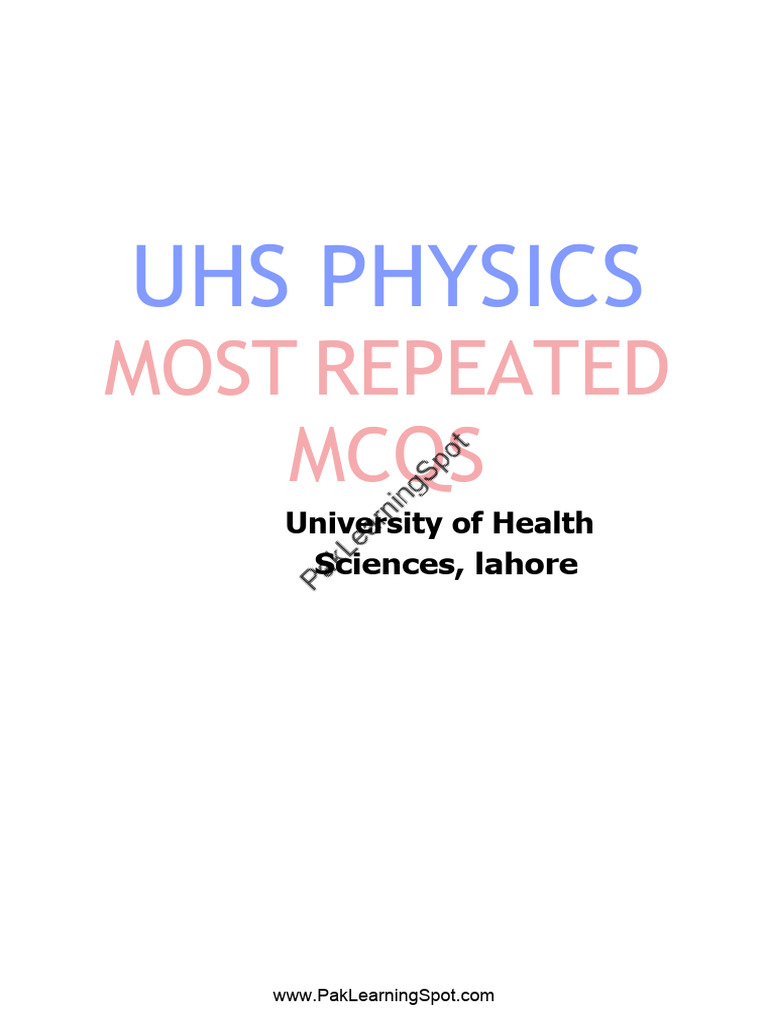 UHS MDCAT Most Repeated MCQs PLS | PDF