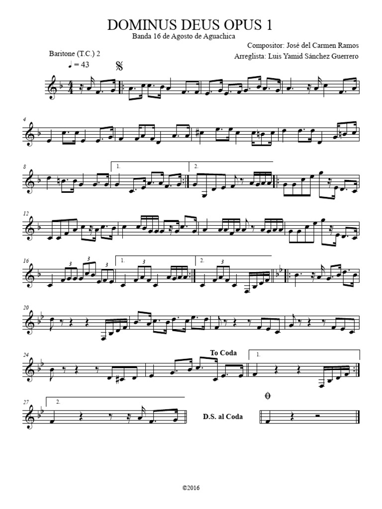 Dominus Deus Opus 1 - Baritone (T.C.) 2 | PDF