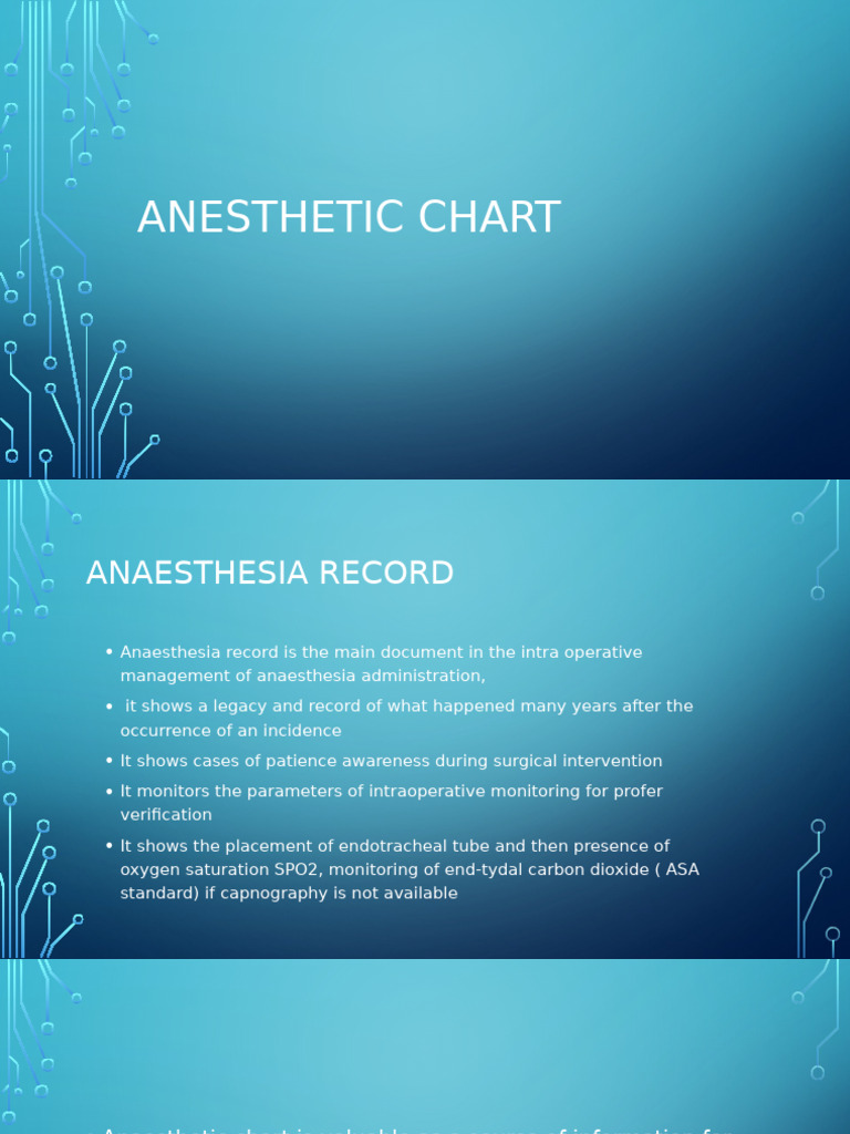 Anesthetic Chart | PDF