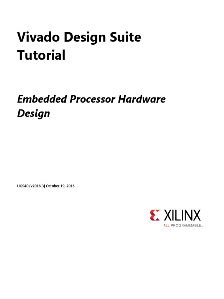 Ug940 Vivado Tutorial Embedded Design | PDF