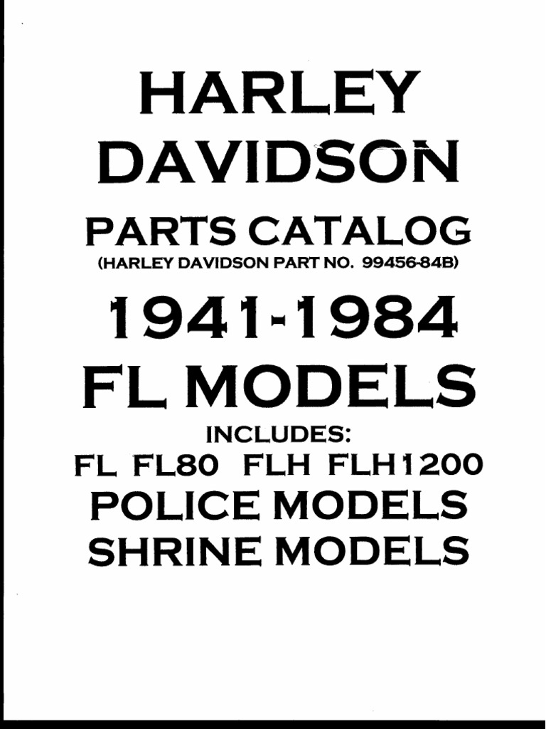 1941 84 HD FL FLH Parts Catalog | PDF