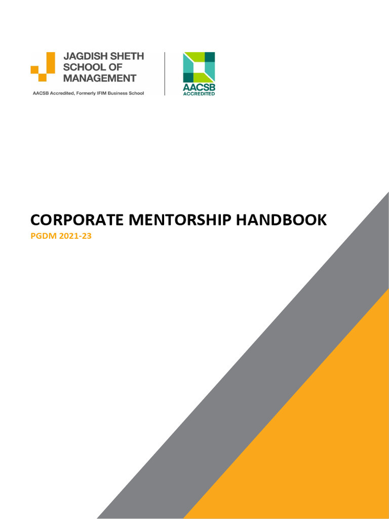 Corporate Mentorship Handbook - PGDM 2021-23 Batch | PDF