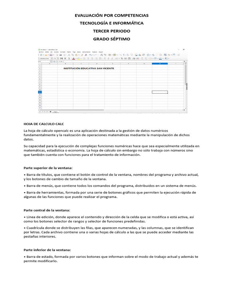 2 Grado Septimo - 3er Periodo - EVALUACION POR COMPETENCIAS - Tecnologia e Informatica | PDF