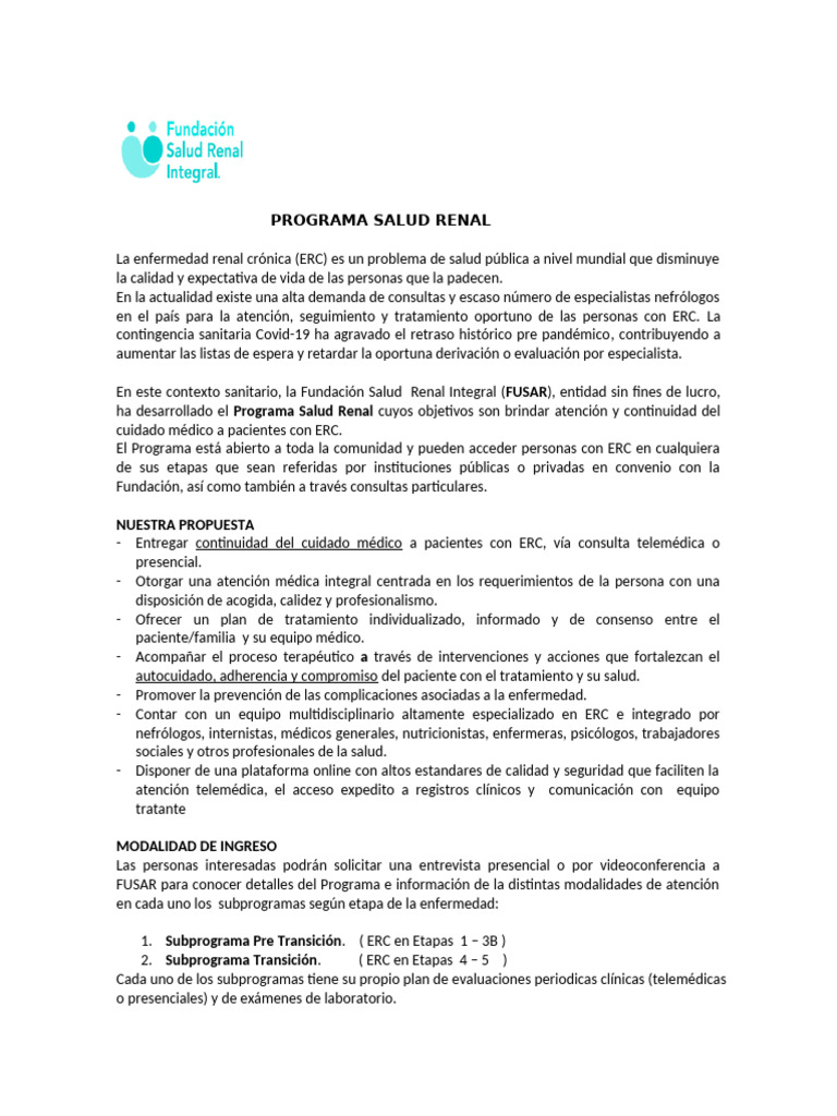 Pesentacion Programa FUSAR | PDF