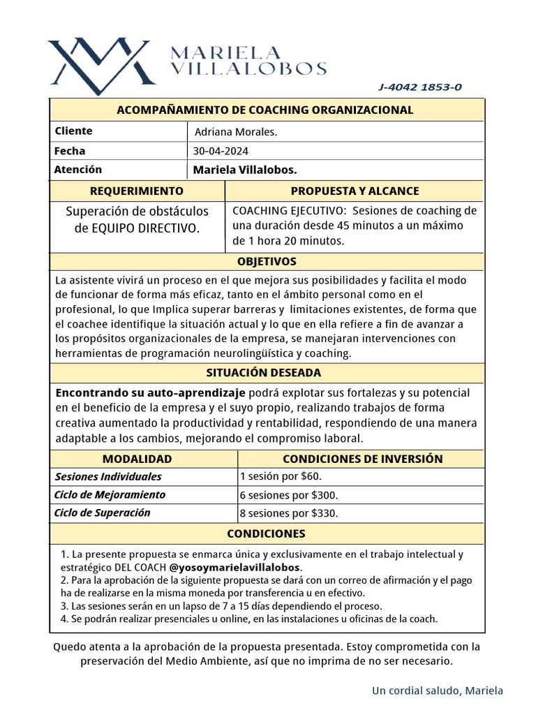 Sesiones de Coaching Ejecutivo PDF | PDF | Career & Growth | Business
